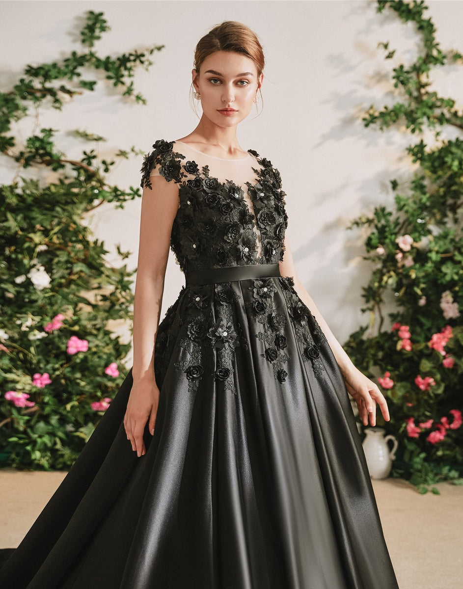 The Rare Black Rose Wedding Dress– Goth Mall