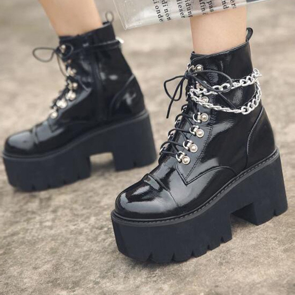 The Ankle Chain Boots– Goth Mall