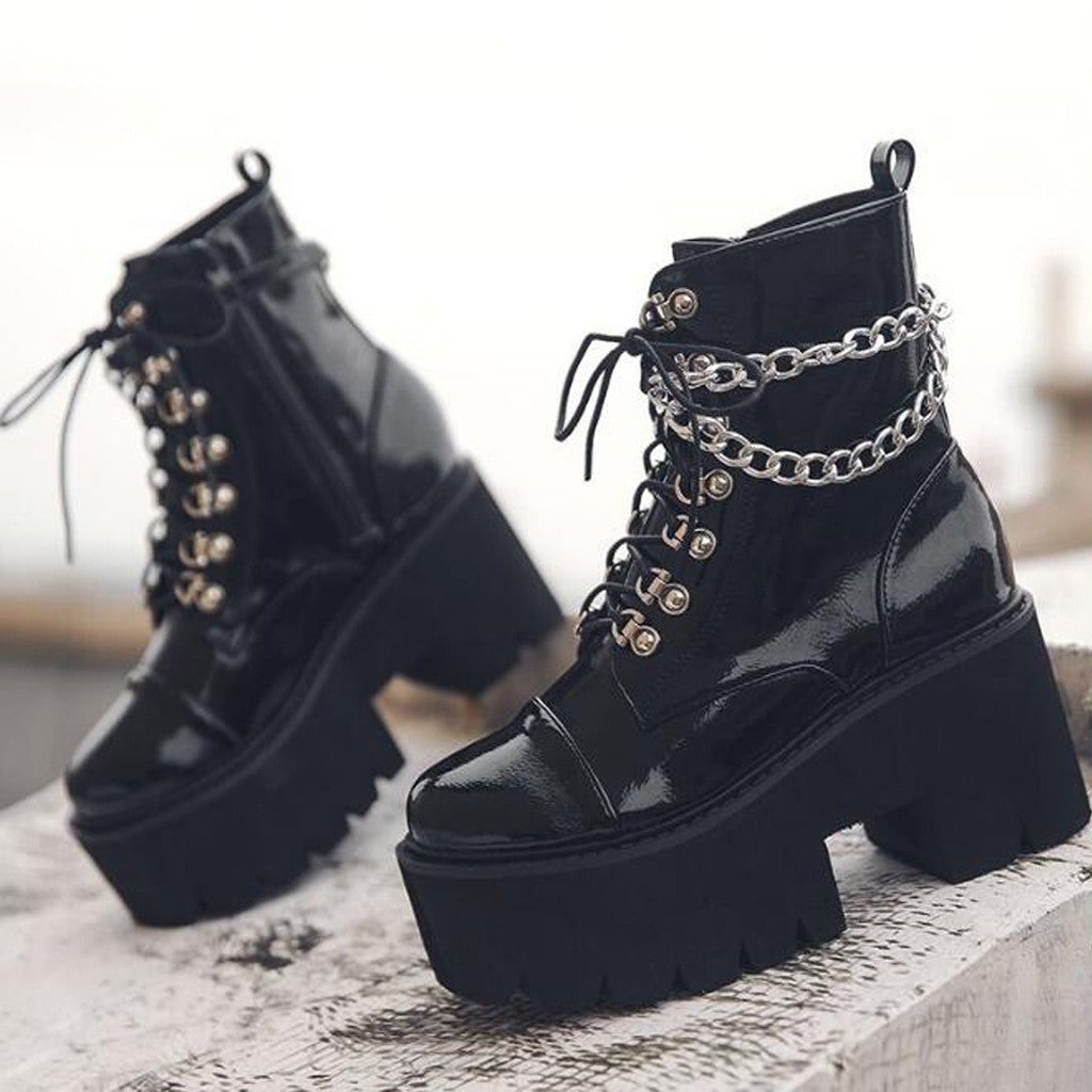 The Ankle Chain Boots– Goth Mall